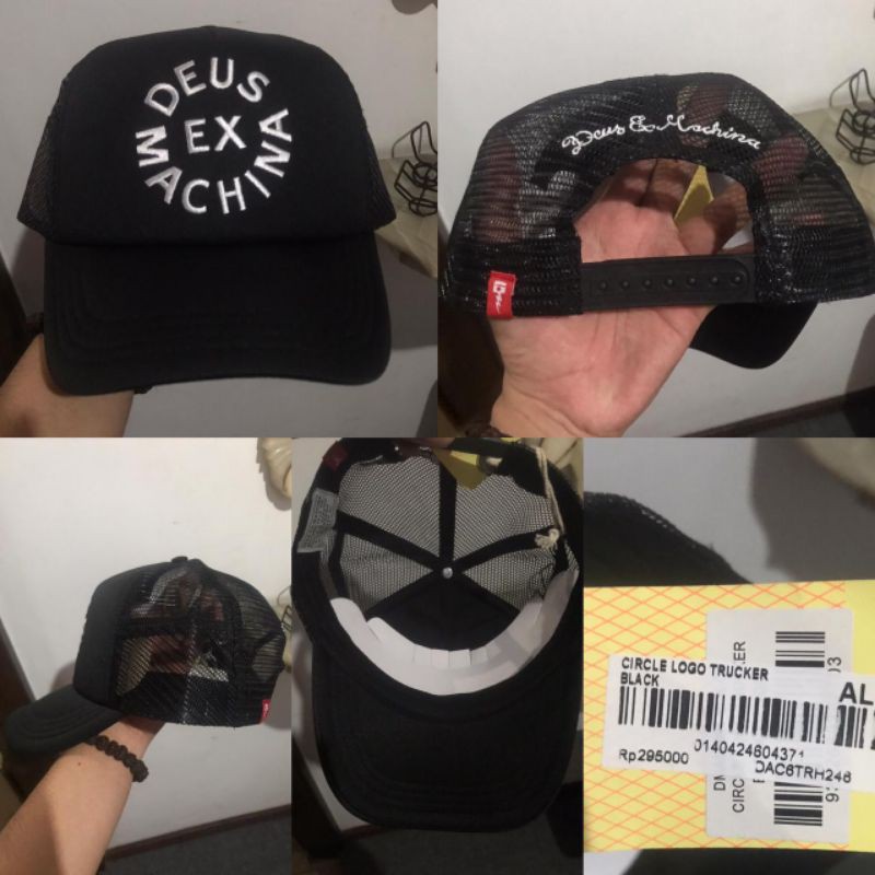 Jual Topi Deus Ex Machina Circle Logo Black White Trucker | Shopee ...
