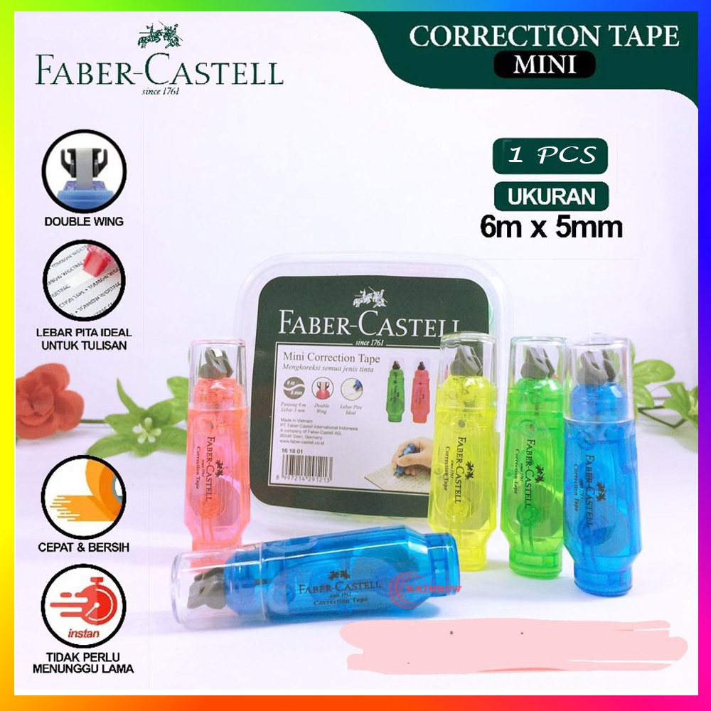 Jual Faber Castell Mini Correction Tape Pink Barrel Tape Correction ...