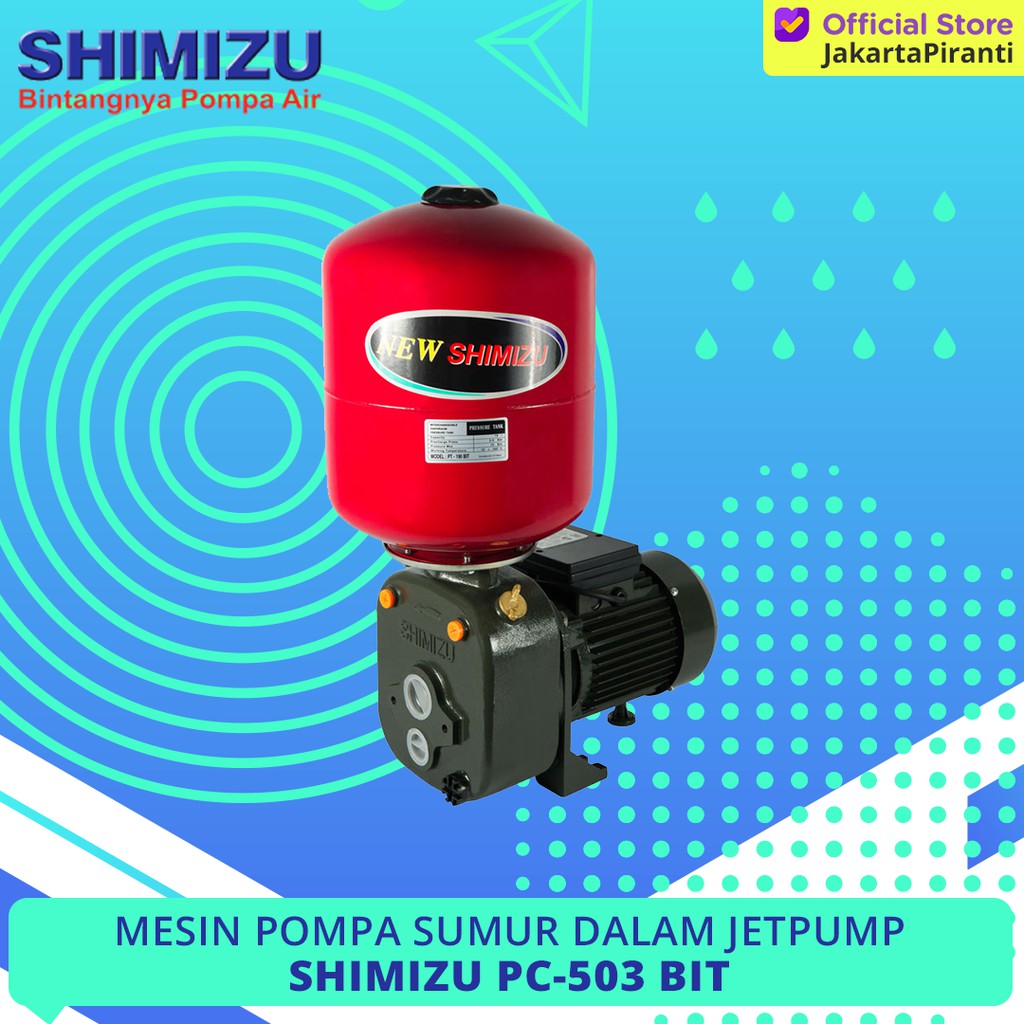 Jual Mesin Pompa Air Sumur Dalam Otomatis Jet Pump 50 meter Jetpump 500 Watt Shimizu PC-503 BIT ...