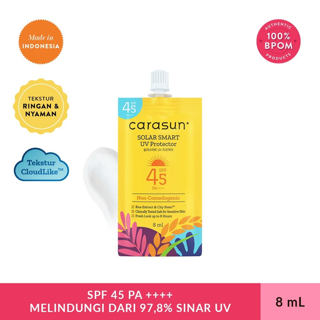 Jual Carasun Solar Smart UV Protector SPF 45 PA++++ ( 8ML ) | Shopee Indonesia