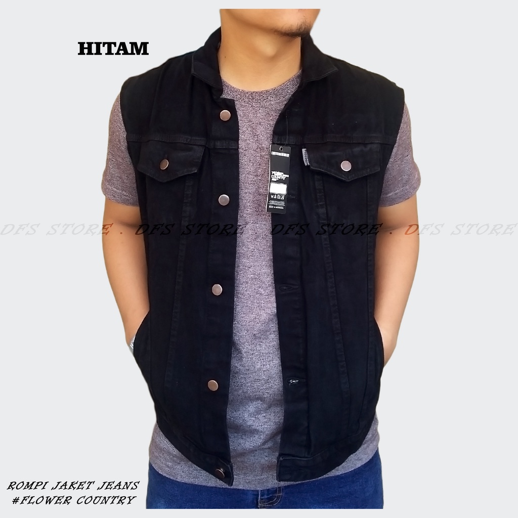 Jual Vest Jacket Rompi Jeans Denim Pria M - XXXL / Outer Jacket Motor ...