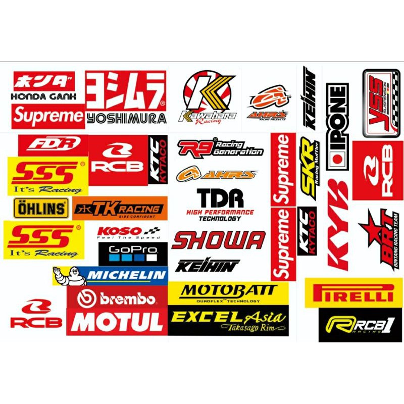 Jual Sticker Stiker Pack Racing Harga Per Lembar/Stiker Sponsor Motor ...