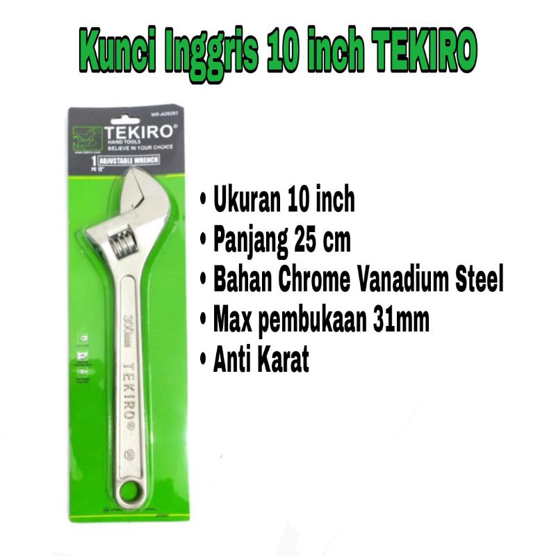Jual Kunci Inggris 10 inch TEKIRO Original | Shopee Indonesia