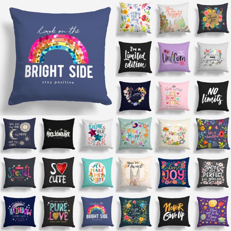Jual BANTAL SOFA PRINT MOTIF QUOTES QUOTE INSPIRASI 40X40 CM | Shopee ...