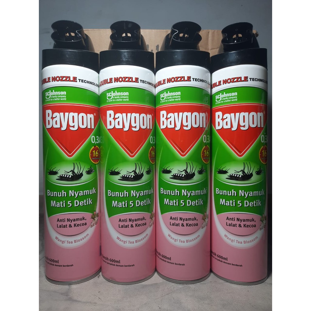 Jual Baygon Aerosol 600 ml Obat Nyamuk Spray Semprot Tea Blossom ...