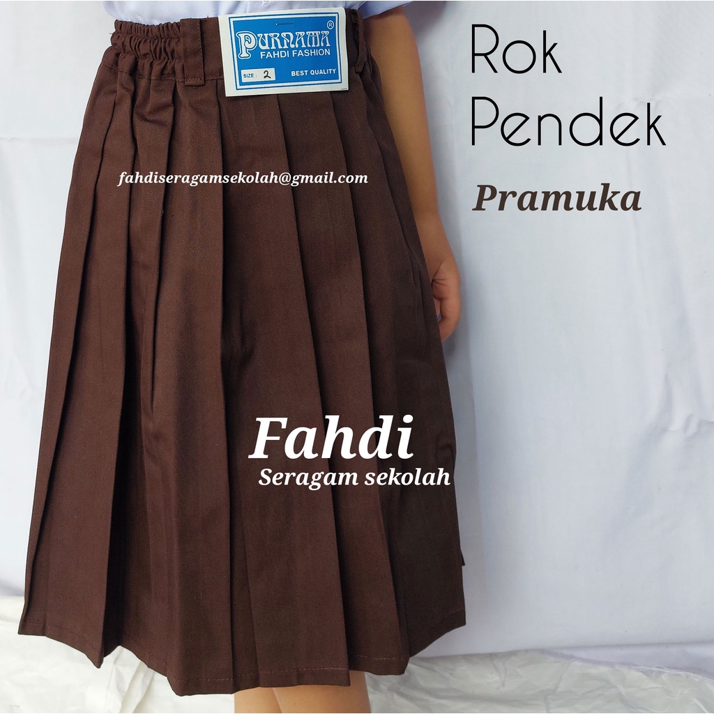 Jual ROK WIRU PENDEK SERAGAM SEKOLAH LENGKAP (COKELAT) | Shopee Indonesia