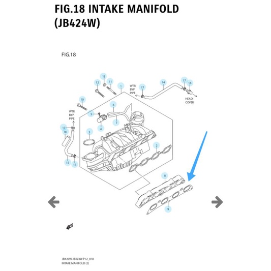 Jual Gasket Tumble Control valve Spacer Manifold Intake Grand Vitara ...