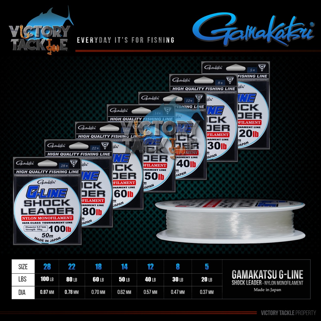 Jual Senar Pancing Benang Leader GAMAKATSU G-LINE SHOCK LEADER NYLON ...