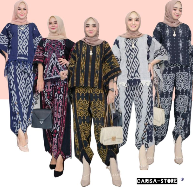 Jual natasha set tenun troso motif batik - setelan tenun atasan batwing ...