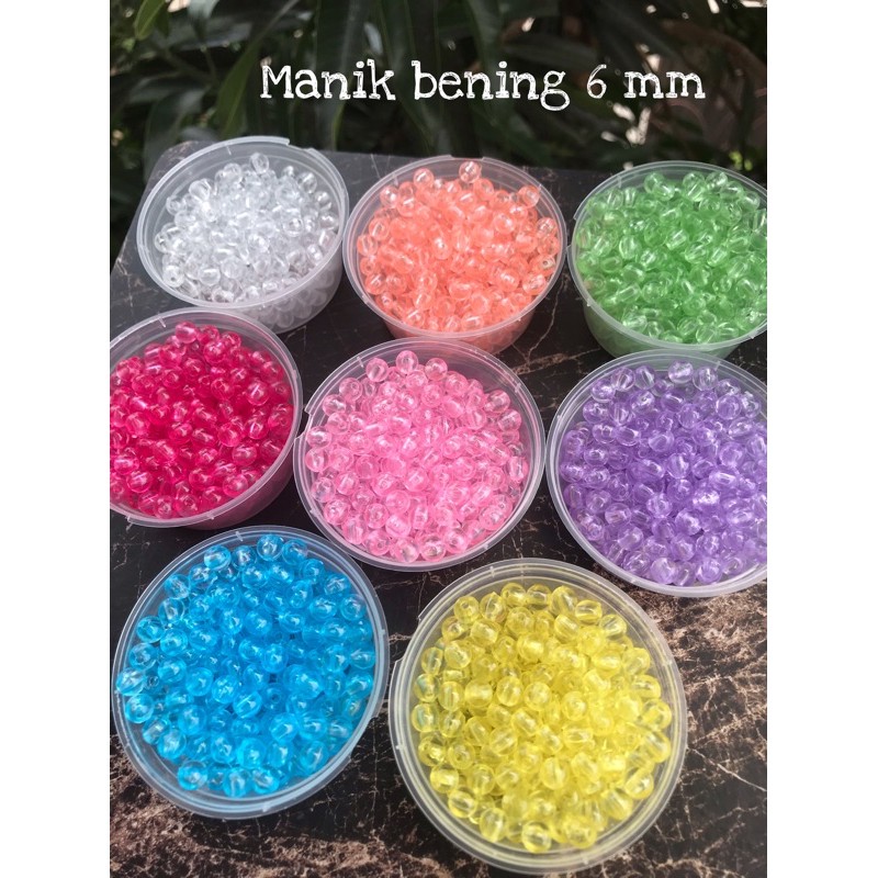 Jual SALE. 100gr. Manik akrilik Clear bening bulat transparan 6mm 8mm ...