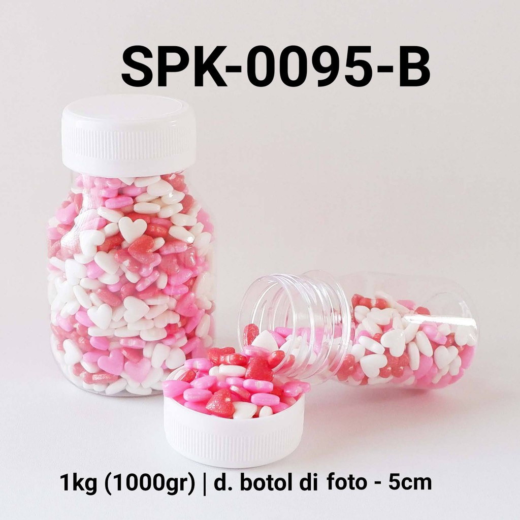 Jual SPK-0095-B Sprinkles sprinkle sprinkel 1kg 1 kg kilo hati merah pink yamama baking grosir ...