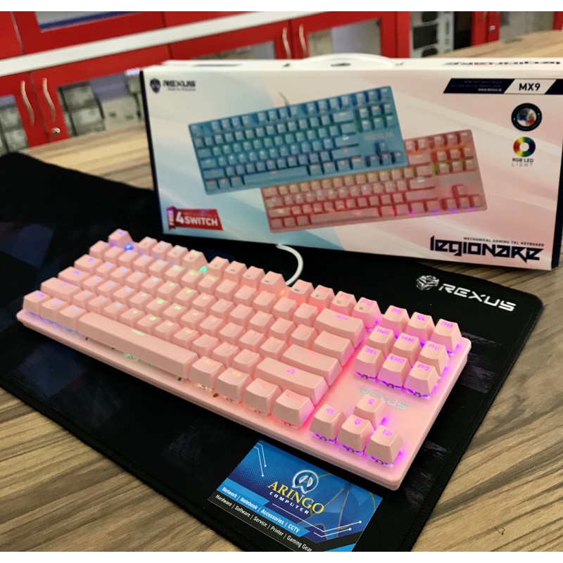 Jual Keyboard Rexus GAMING MECHANICAL RGB MX9 TKL PINK-BLUE SWITCH ...