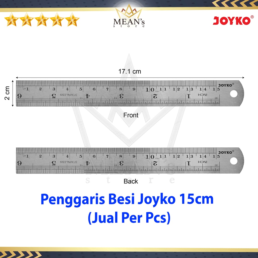 Jual Penggaris Besi Joyko 15cm / Stainless Ruller 15 cm ST15 | Shopee ...