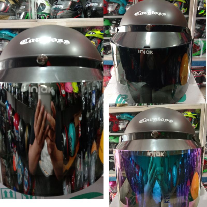 Jual helm cargloss cf retro original cargloss pake kaca datar/flat ...