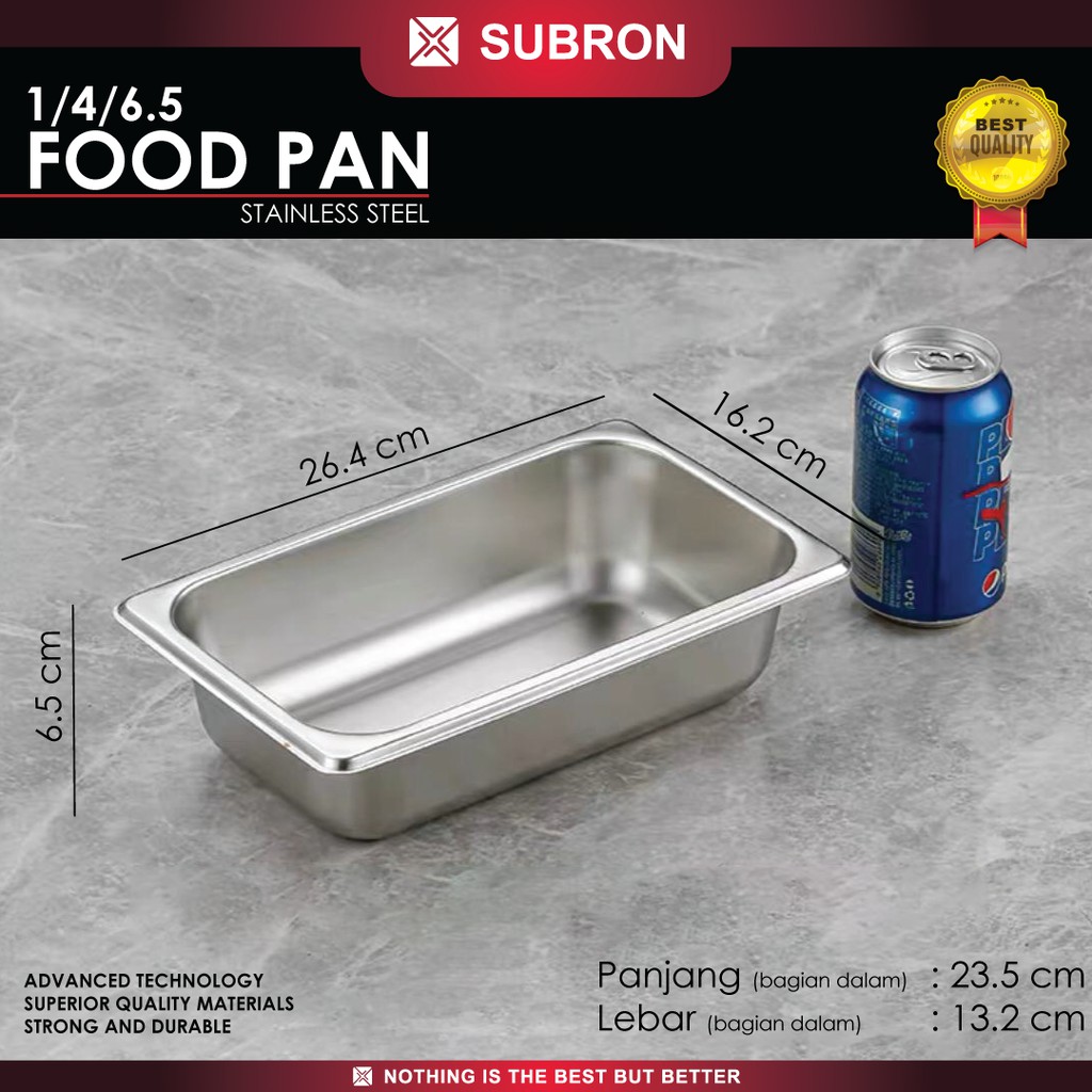 Jual SUBRON Gastronom Food Pan 1/4 Ke Dalam 6.5cm Wadah Penyimpan 1465 ...