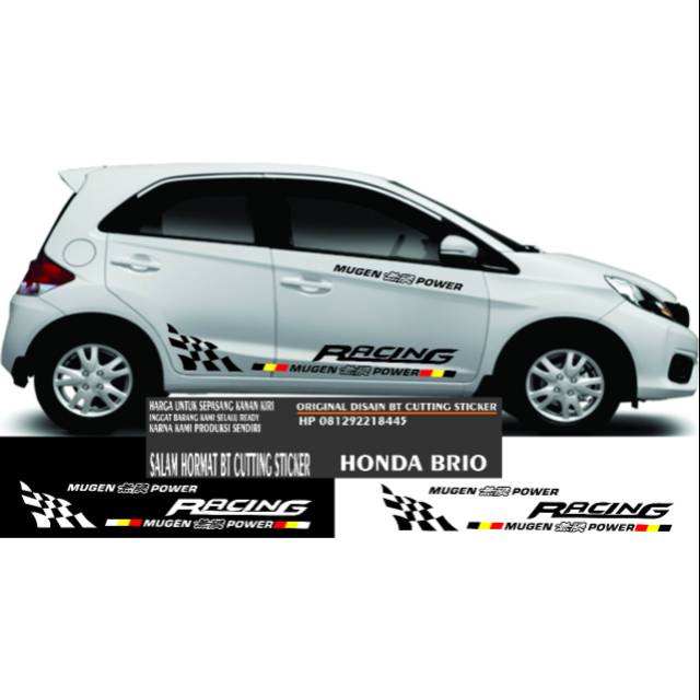 Jual Sticker cutting honda brio sticker racing sticker mugen power ...