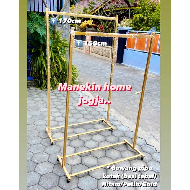 Jual Gawang Gantungan besi pipa kotak 170cm GOLD PREMIUM | Shopee Indonesia