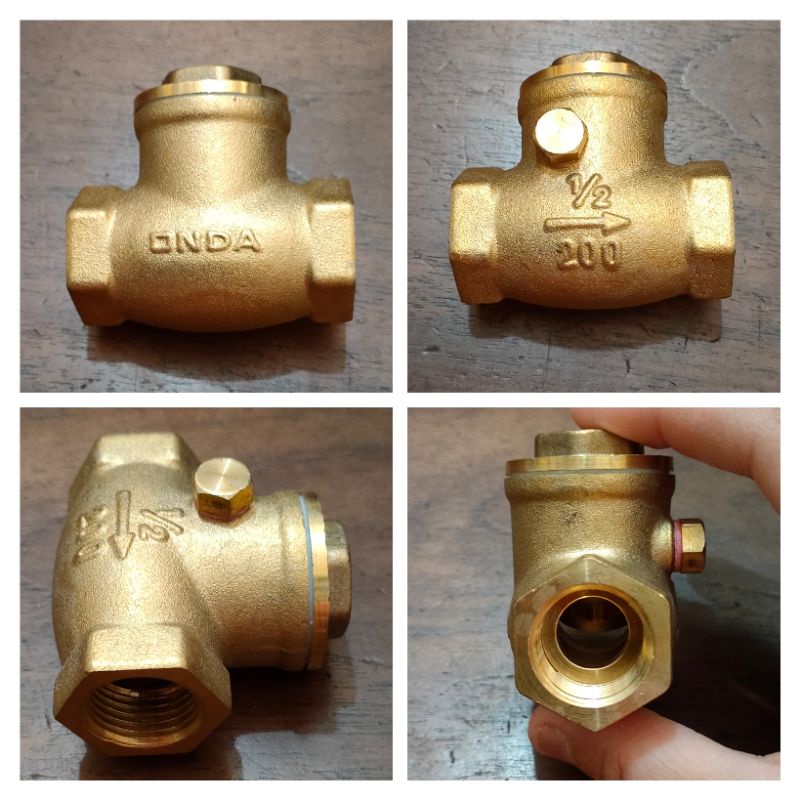 Jual Klem Klep Tabok Kuningan Onda 1/2" Inch Swing Check Valve | Shopee ...