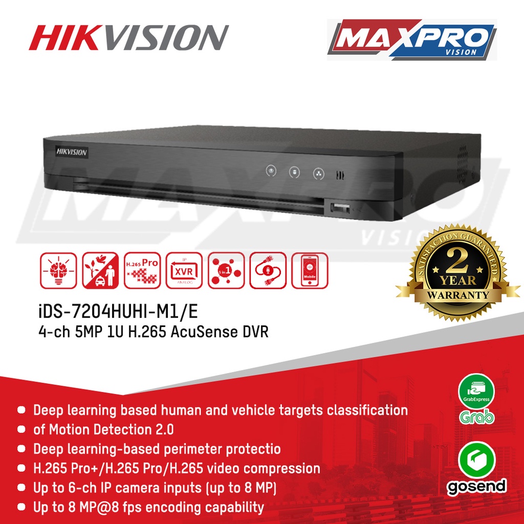 Jual iDS-7204HUHI-M1/E - HIKVISION DVR 4CH ACUSENSE SUPPORT AUDIO ...