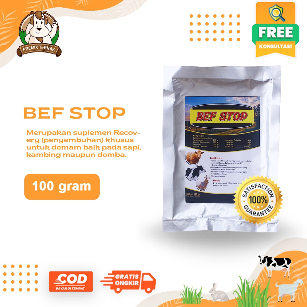 Jual BEF STOP 100 GRAM - Obat Sapi Demam Penurun Panas Ambruk Kembung ...