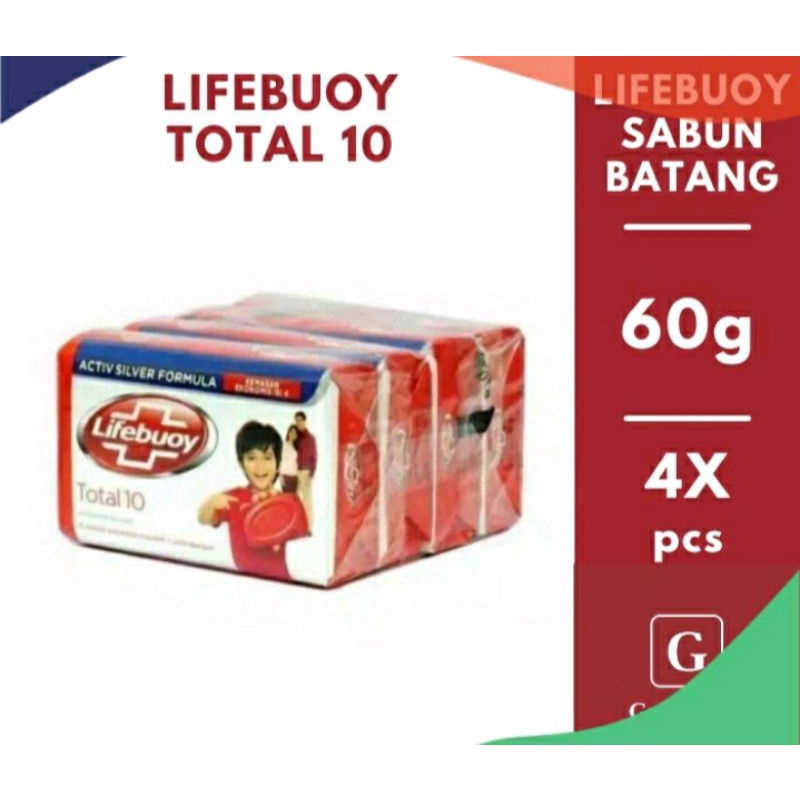 Jual Lifebuoy Merah Sabun Mandi Batang 60GR x 4 Lifebouy Banded Paket ...