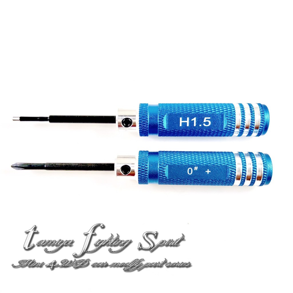 Jual Rep Tamiya Obeng / Screwdriver + & Hexagonal 1.5 (L) -Blue (TL2602 ...