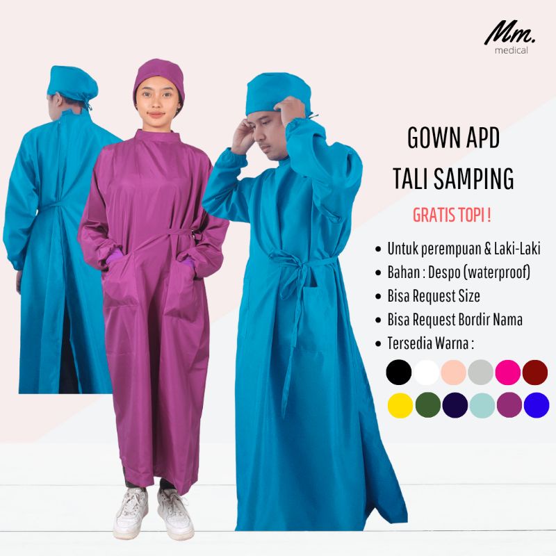 Jual GOWN APD / GOWN TALI SAMPING (GRATIS TOPI) | Shopee Indonesia