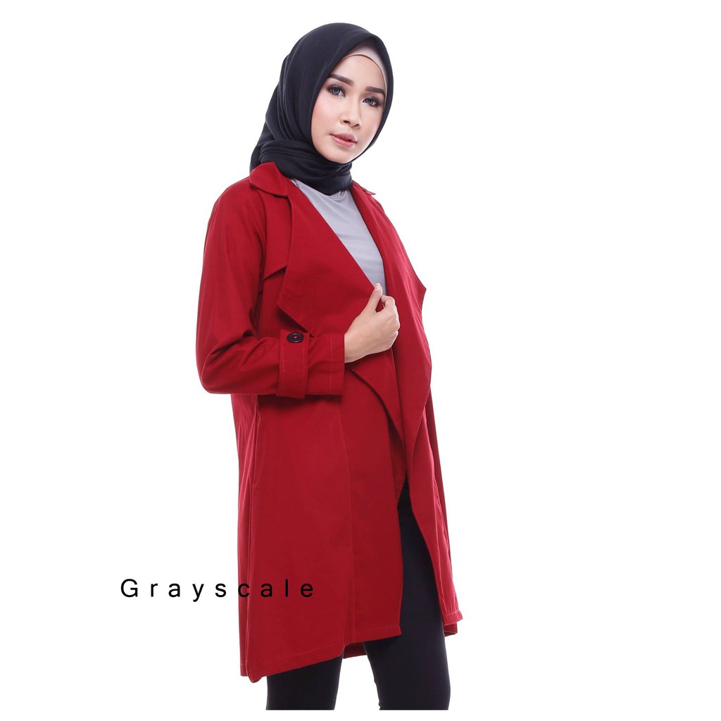 Jual Jaket Outer Coat Perempuan / Wanita Muslimah Model Victoria Warna ...