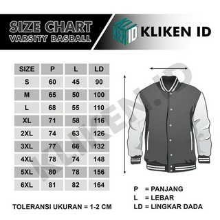 Jual Jaket Baseball Big Size ( S - 6XL ) Jacket Varsity Kancing Bomber ...