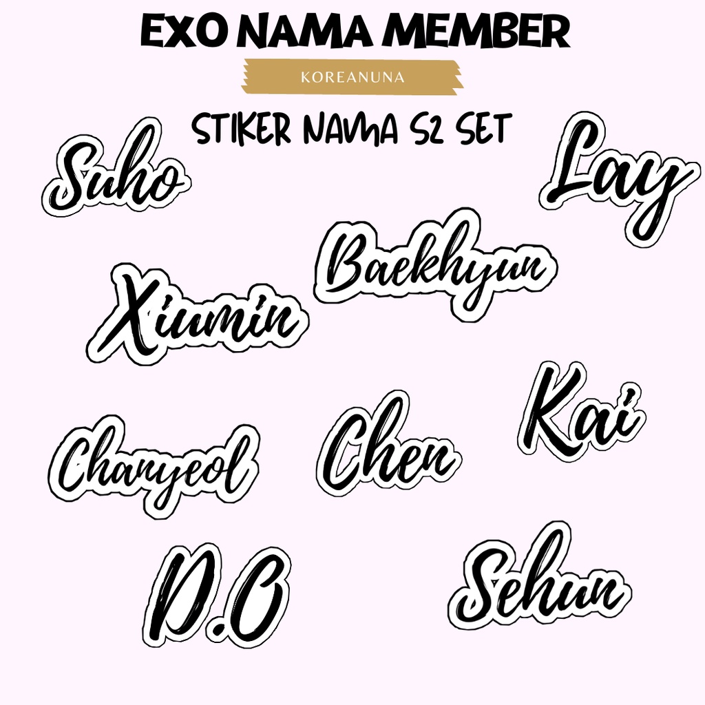 Jual Stiker Kpop Exo Nama Member Aesthatic Sticker Deco Buku Jurnal ...