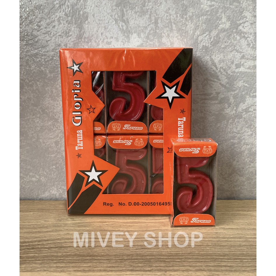 Jual Lilin Angka/ Lilin Ulang Tahun Warna Merah Taruna - 5 (LIMA ...