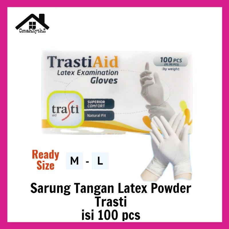 Jual Sarung Tangan Medis TRASTI AID Latex Examination Gloves | Shopee ...
