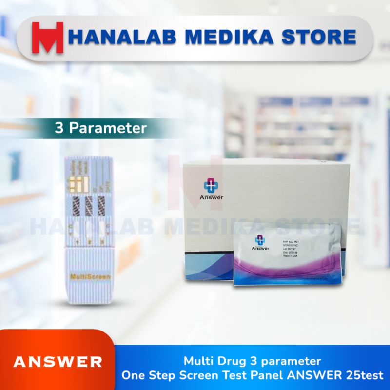 Jual ANSWER Multi Drug 3 parameter One Step Screen Test Panel 25test ...