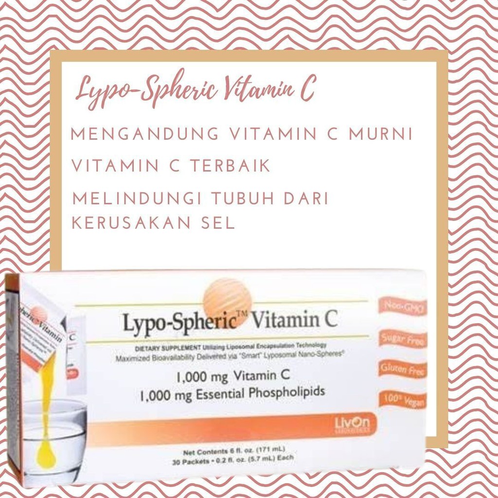 Jual Lypo-Spheric Vitamin C 1,000 mg Vitamin C 1,000 mg Phospholipids, 30 Packets | Shopee Indonesia