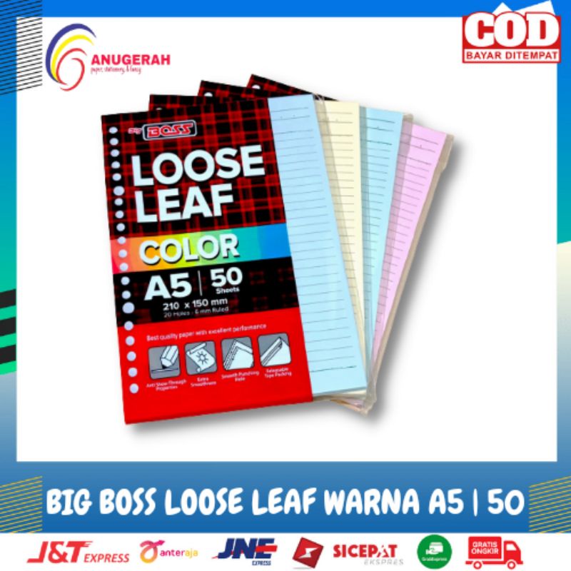 Jual Big Boss Loose Leaf A5 | 50 (Warna) (PCS) | Shopee Indonesia