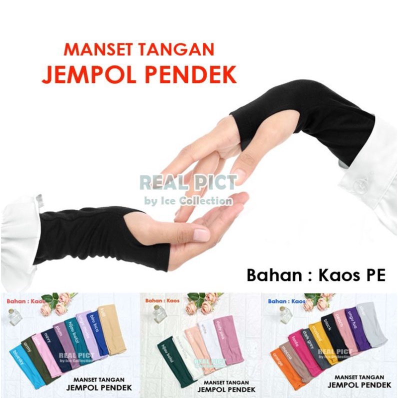 Jual Manset Tangan Jempol Pendek Handsock Roundhand Lengan Polos Bahan ...