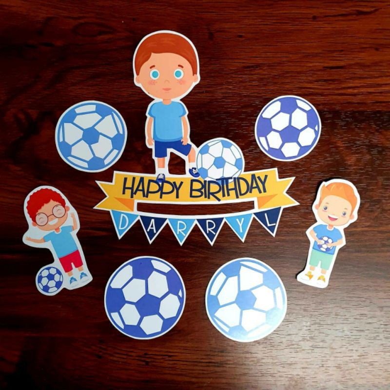 Jual cake topper bola custom nama | Shopee Indonesia