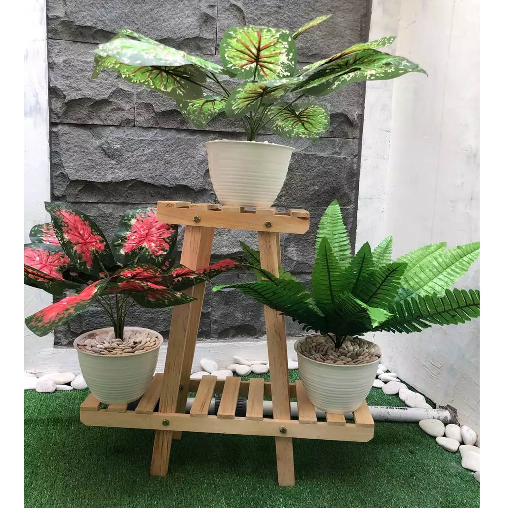 Jual Rak bunga kayu minimalis / tempat bunga tinggi 50cm | Shopee Indonesia