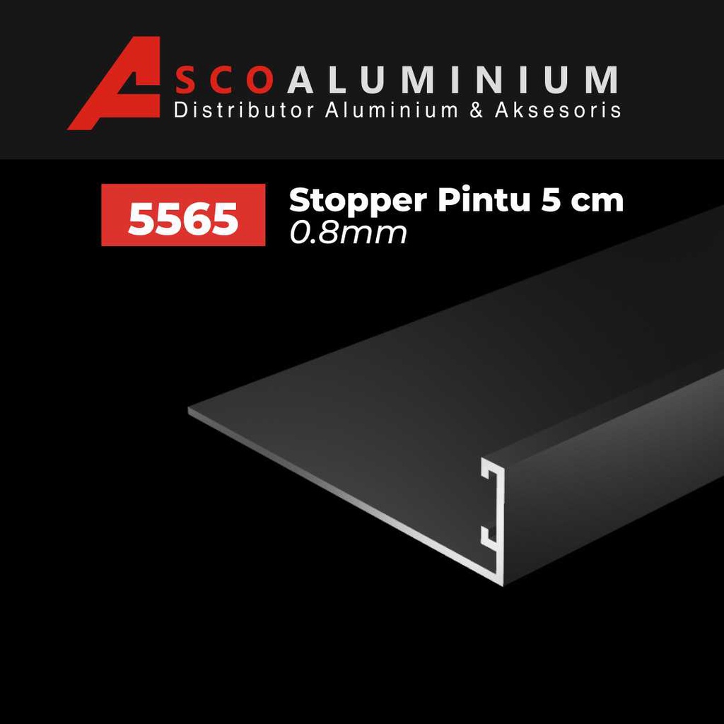 Jual Aluminium Stopper Pintu 5cm Profile 5565 | Shopee Indonesia