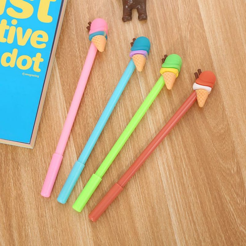 Jual Pulpen pena gel karakter motif ice cream cone / alat tulis motif ...