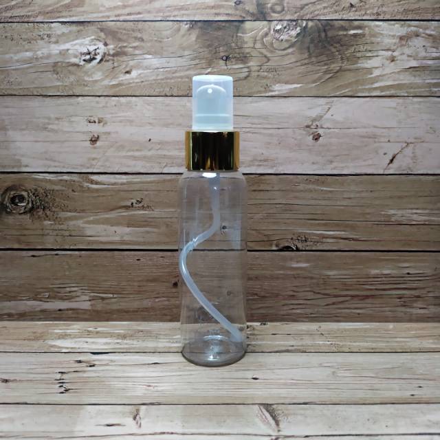 Jual BOTOL PET 100 ML NATURAL TUTUP PUMP TREATMENT GOLD / BOTOL PUMP 100 ML | Shopee Indonesia
