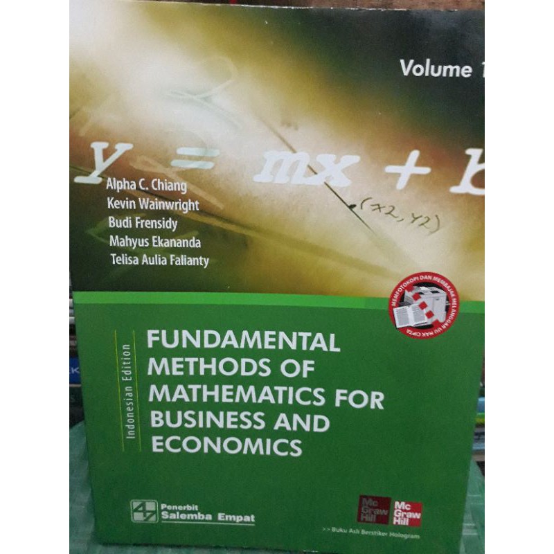 Jual BUKU FUNDAMENTAL METHODS OF MATHEMATICS FOR BUSINESS AND ECONOMIC ...