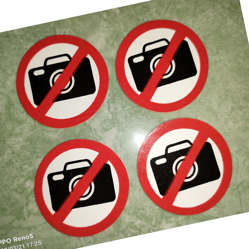 Jual stiker striping tanda peringatan di larang memotret/no camera isi ...
