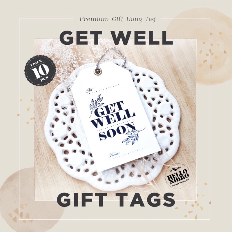 Jual Get Well Soon gift tag -Hang tag kartu ucapan kado sticker hampers ...