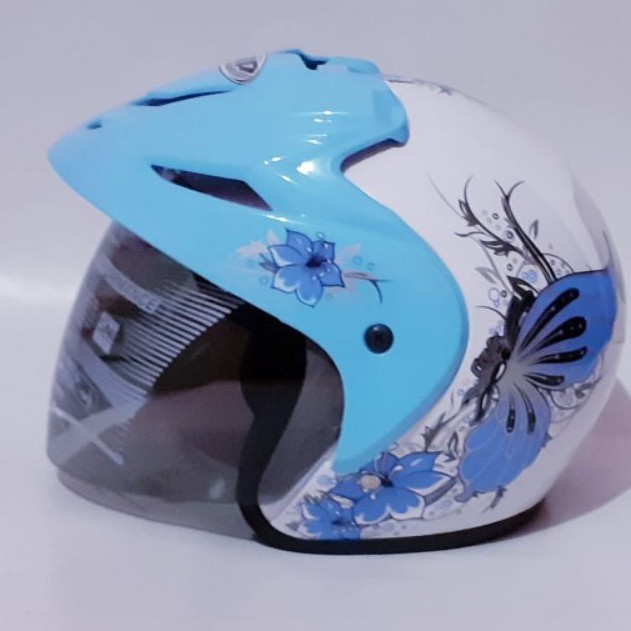 Jual HELM MEDIUM SNI REMAJA DEWASA HALF FACE WANITA KUPU SNOOPY helem motif bunga sunflower ...