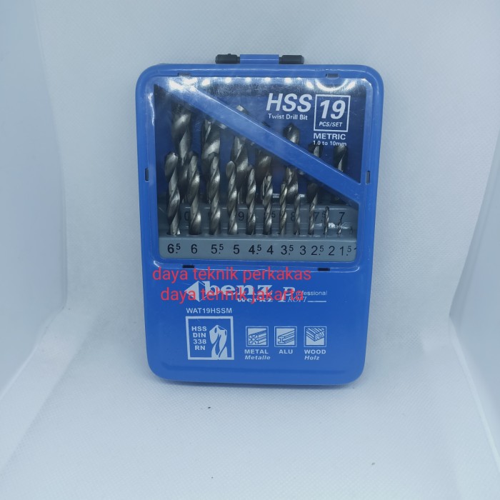 Jual kepala bor besi 1-10mm 19pcs Benz - mata bor besi set Benz ...