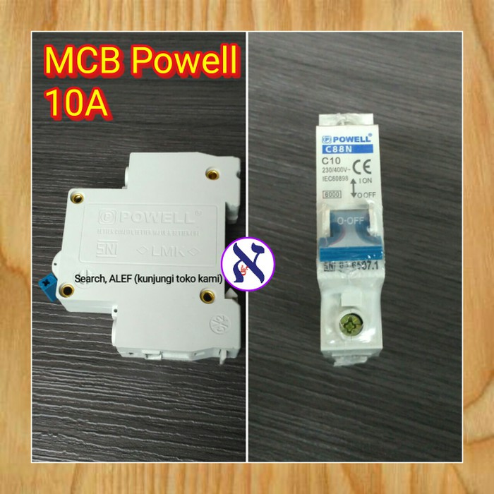 Jual mcb powell 10A 1 phase 10 A c10 Powel circuit breaker | Shopee ...