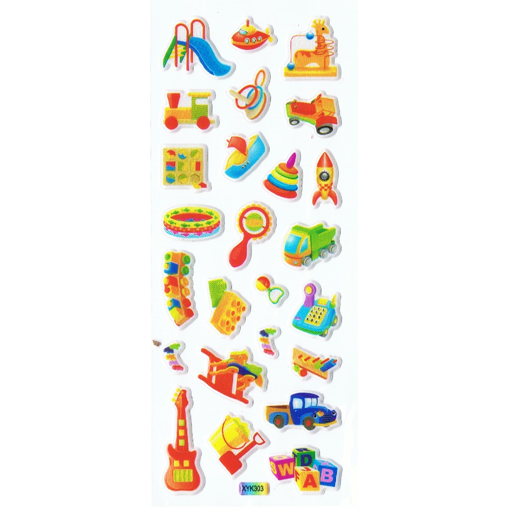 Jual SK091 Stiker Sticker Timbul Set Strip Aneka Gambar Kartun Anak ...