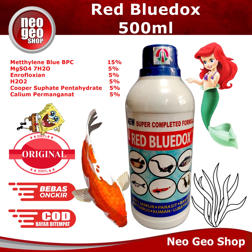 Jual RED BLUEDOX 500ml Obat Ikan Anti Jamur Parasit Bakteri Kuman Dan ...