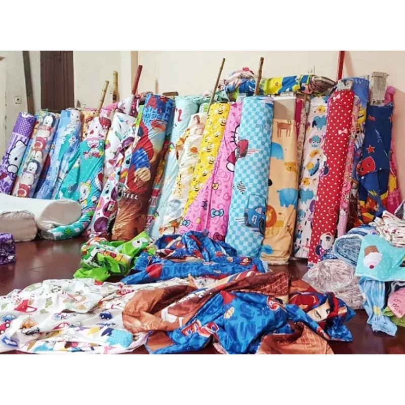 Jual BAHAN KAIN SPREI METERAN MOTIF FLOWERS TERBARU (LEBAR 240 CM ...